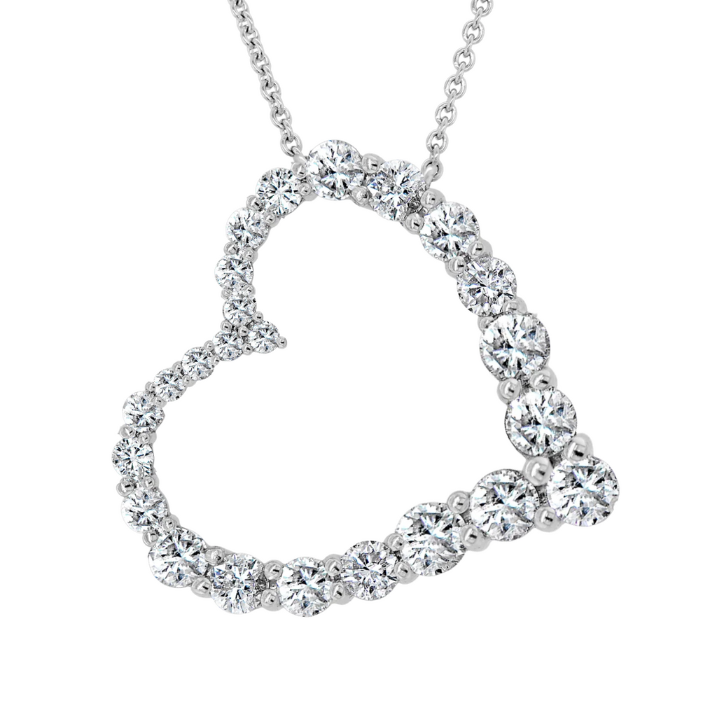 Graduated Diamond Heart Open Necklace – Cy Fredrics Jewelers