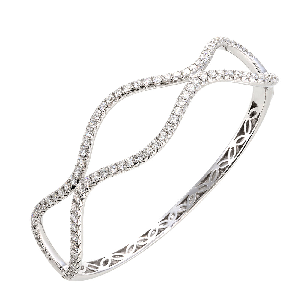 Diamond Open Wave Bangle Bracelet – Cy Fredrics Jewelers